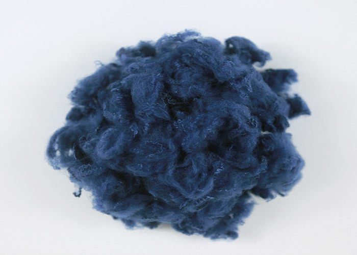 Indigo - Blue Colored Recycled Polyester Staple Fiber Abrasion ...